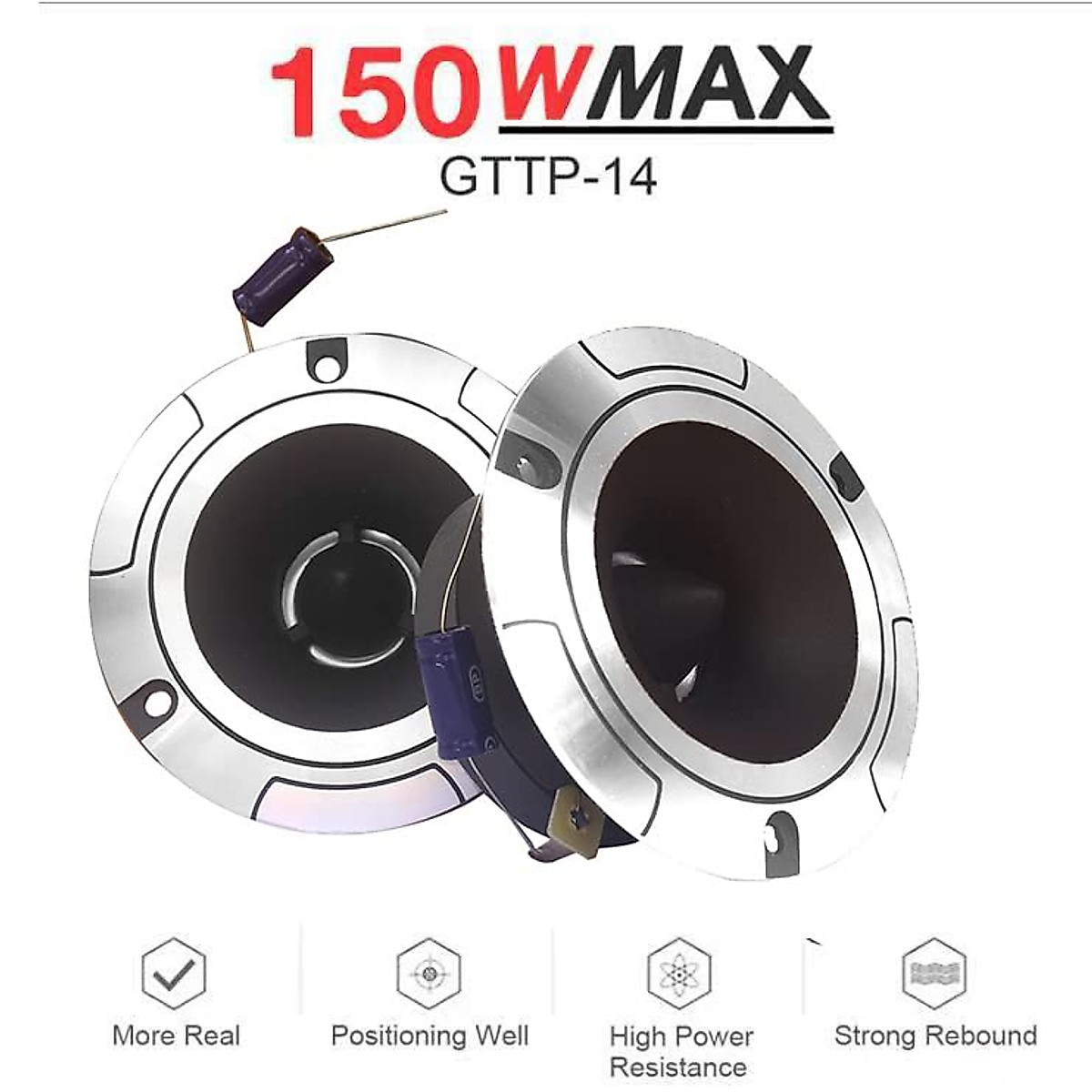 huananhe 4-inch Tweeters for Car Audio600 watt high Compressed Titanium Bullet Super Tweeter Unit Factory Direct Wholesale Price