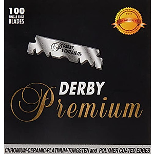DERBY TOKAI Swedish Steel 100 Half Razor Blades, Premium Black