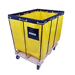 HIGOOD Basket Trucks,Service Carts Yellow 8 Bushel Knock Down Truck,Carts, 10.0 cu. ft, 400 lb, 34" L X 22" W X 30.5" H Capacity