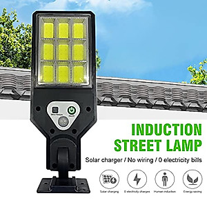 Iuhan Solar Street Light, IP65 Waterproof Outdoor Solar Powered Street Lights Dusk to Dawning with Motion Sensor LED Floods Light for Parking Lot, Drive-Way