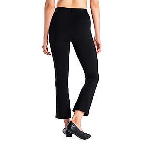 Yogipace,Belt Loops,Women's Flare Cropped Dress Yoga Pants Capris Stretchy Work Ankle Pant,29",Black,Size XL