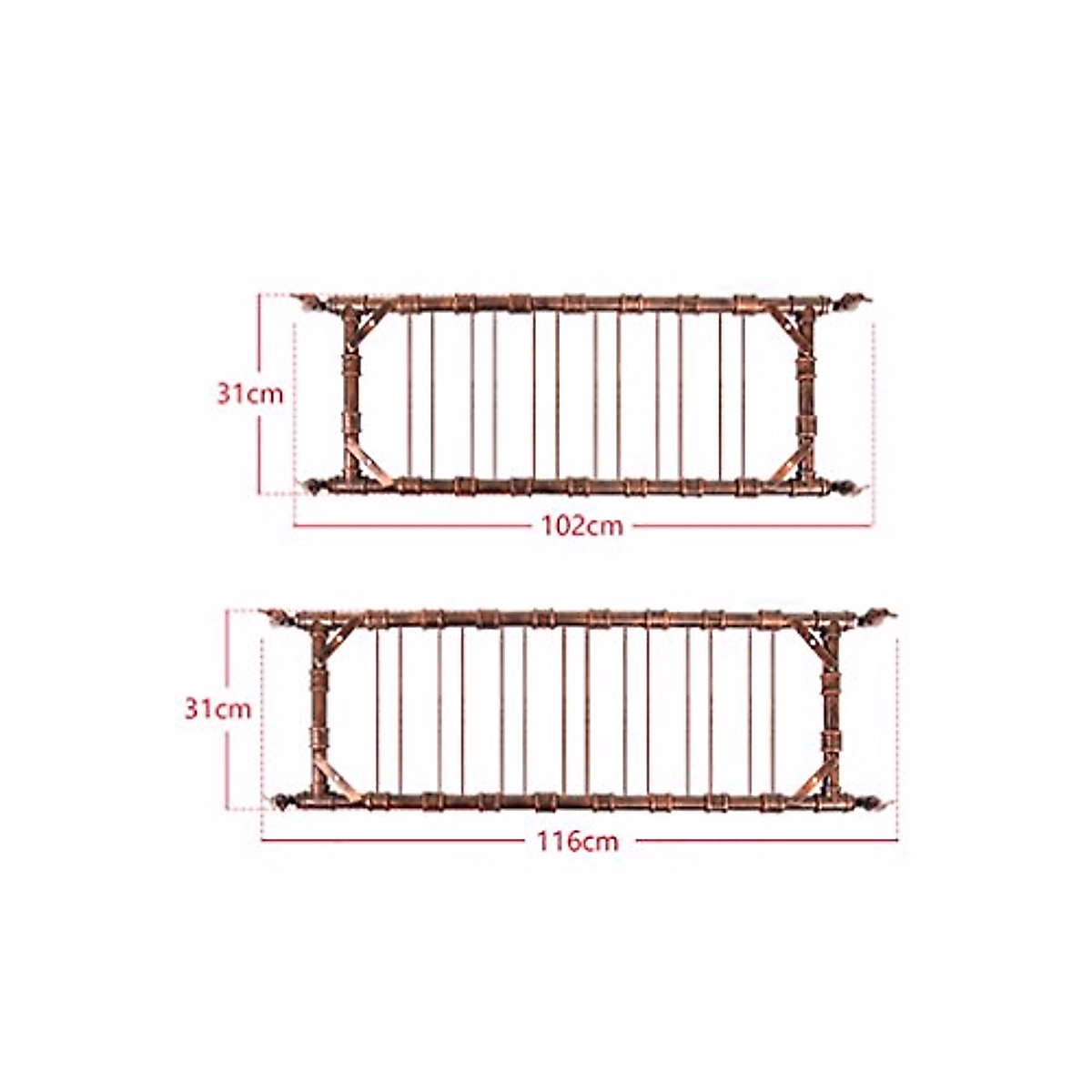 Stylish Simplicity Wine Rack Stylish Simplicity Retro Bar Restaurant Cup Holder, Bar Decoration Hanging Glass Holder, PIBM, a, 102 * 31cm