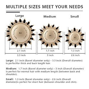 Round Brush for Blow Drying, Hair Brush With Boar Bristle, Nano Thermal Ceramic Barrel Ionic Tech Hair Brush, for Styling,Curling and Straightening