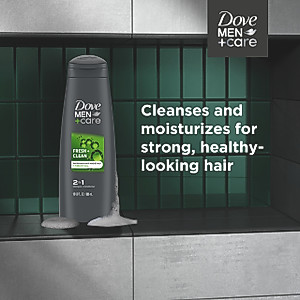 Dove Men+Care Fortifying 2 in 1 Shampoo and Conditioner for Normal to Oily Hair Fresh and Clean with Caffeine Helps Strengthen and Nourish Hair 12 oz