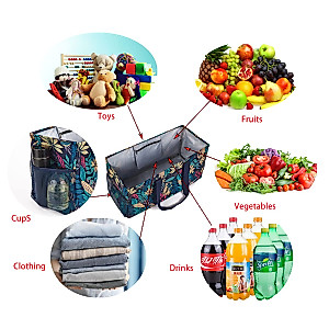 YELAIYEHAO 2 Large Utility Tote Bag, Foldable Collapsible Tote1 bag for Storage Pool Beach Shopping picnic laundry gym utility Luggage