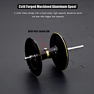 CAMEKOON Bahamut 400 Baitcasting Fishing Reels, Chameleon Paint, 10+1 Stainless Steel Bearings, 35 LBs Carbon Drag, Longer Power Handle, Carbon Fiber Frame and Side Covers, Large Capacity Baitcaster