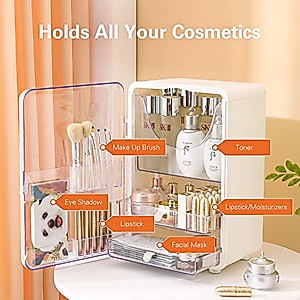 ciecie Large Capacity Makeup Organizer, Clear Cosmetic Display Cases for Vanity, Make Up Organizer Storage Drawers, Bathroom Organizer Box, Lipstick, Skin Care, Makeup Brush Organizer