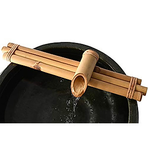 Bamboo Accents Water Fountain & Pump Kit – 18 inch, 3 Arm Style Split-Resistant All Natural Bamboo – DIY Indoor/Outdoor Zen Garden - Fits 15-30 inch Bowl (not Included)