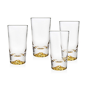 Godinger Glass Beverage Set Highball Tumbler Water, Juice – Set of Four
