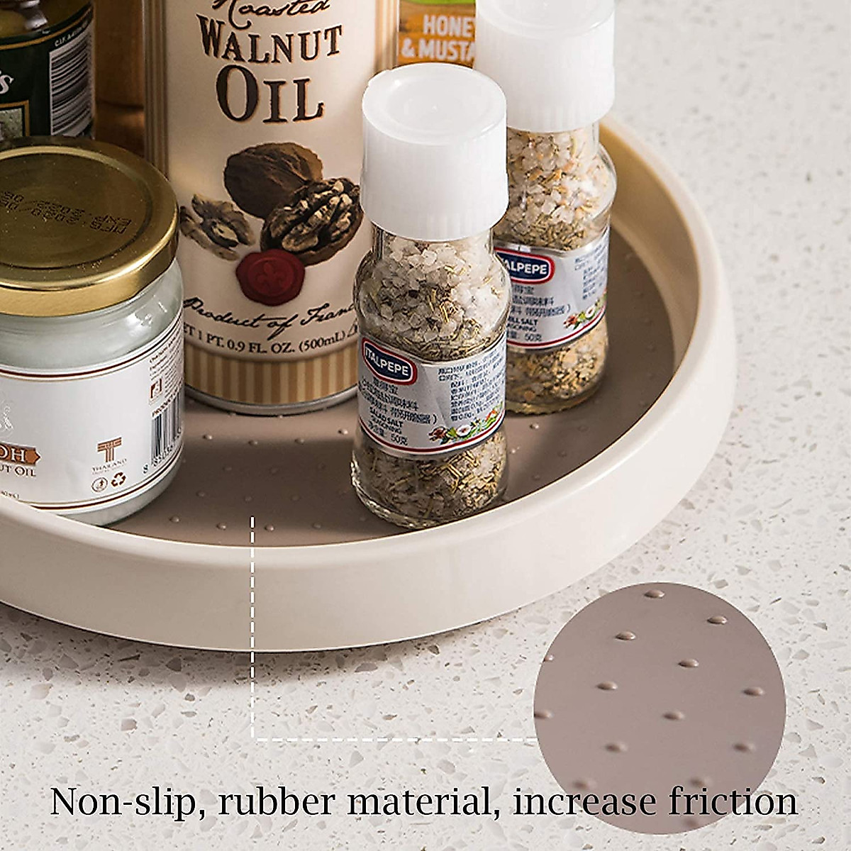 Suner 3 Pack Pantry Cabinet Lazy Susans Turntable, 12” Non-Slip Kitchen Storage Spice Rack Spinning Organizer, 360 Degree Rotating for Cabinet, Kitchen, Countertop, Spices, Condiments