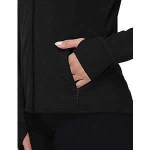 TBMPOY Womens UPF 50+ Sun Protection Hoodie Jackets Light Weight Long Sleeve Shirts Hiking Outdoor Full Zip Tops Black XXL