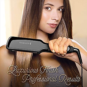 Remington S9520 Pro 2" Pearl Ceramic Flat Iron, Hair Straightener, Digital Controls + 9 Heat Settings, Black/Pink