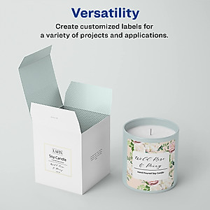 Avery Matte White Square Labels with Sure Feed, 3" x 3", 150 Matte White Printable Labels