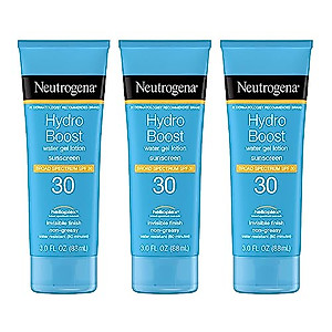 Neutrogena Hydro Boost Water Gel Sunscreen Lotion with Broad Spectrum SPF 30, Water-Resistant Hydrating Body Sunscreen, Non-Greasy & Moisturizing, Hyaluronic Acid, Travel Size, 3 fl. Oz