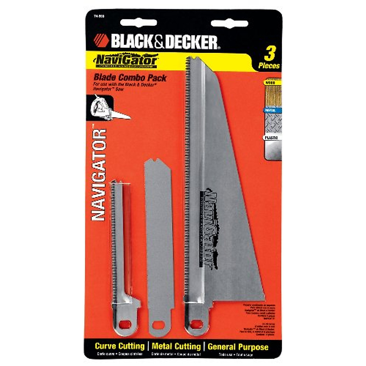 BLACK+DECKER Replacement Blade Set For Electric Hand Saw, Navigator Models, 3-Piece (74-598)