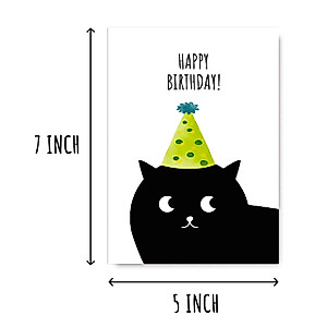 NTVShop Happy Birthday Greeting Card For Cat Lovers - Cute Black Cat Birthday Card - Lovely Birthday Card - Black Cat Card