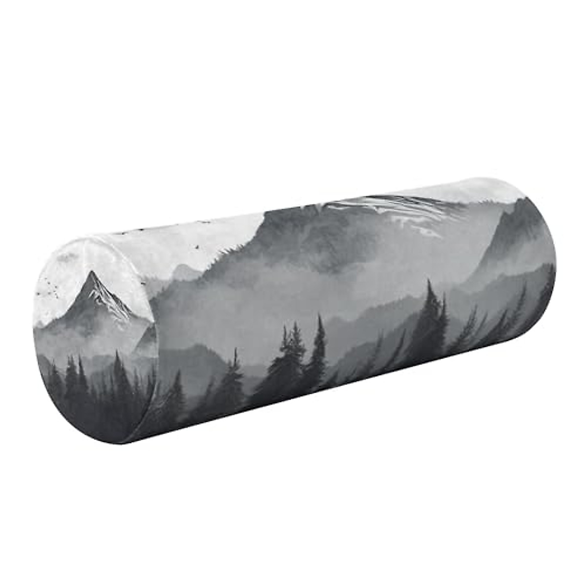 xigua Mountain Landscape Neck Roll Pillow for Neck Relief with Removable Washable Cover - Memory Foam Round Cylinder Bolster, Ergonomically Designed for Head, Neck, Back, and Legs