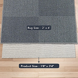 TJWODO Non Slip Area Rug Pads Non Skid Rug Gripper 2x4 Feet Extra Thick Pad Anti-Slip Carpet Rug Mats for Hardwood Surface Floors, Keep Rugs Safe and in Place (2 x 4 Ft)