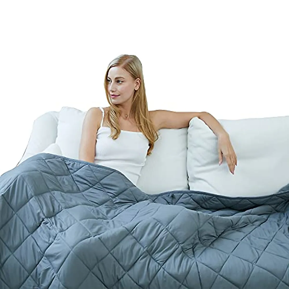 TreeCube King Size Weighted Blanket 20 lbs (78" x 85"),Adult Weighted Blanket with Pure Glass Beads, Premium Fabric Heavy Blanket (Grey)