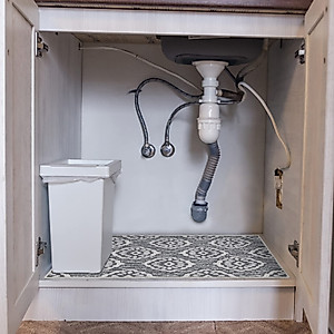 Sussexhome Under Sink Mat - Ultra-Absorbent Cotton Shelf Liners for Kitchen Cabinets - Non-Slip, Waterproof Backing - Machine Washable Surface Protector - Durable Cover, Customizable, Easy to Cut