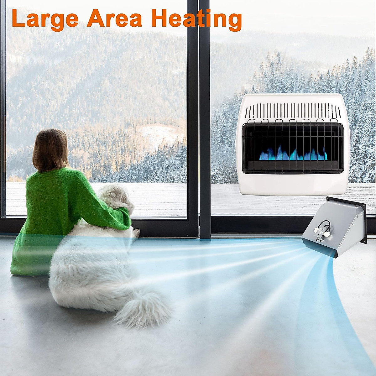 DELSbbq Wall Heater Fan Blower for Dyna-Glo Vent Free Wall Heater's, Vent Free Blower Fan for Dyna-Glo 30,000 BTU, Mr. Heater, Comfort Glow Vent Free Heaters