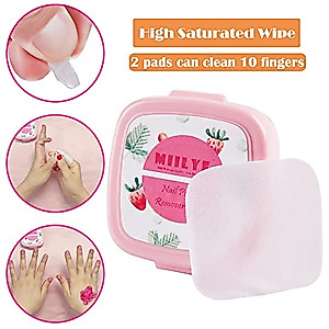 80PCS Nail Polish Remover Pads in Box, Easy to Carry | Instant Removal | Lint Free Nail Polish Wipes for Natural Air-dried Water/Oil Based Nail Polish Soak Off