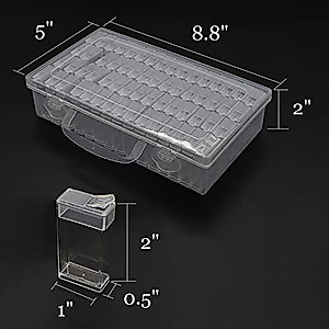 Tosnail 2 Pack of 64 Plastic Diamond Painting Bead Storage Container Box, Bead Organizer Case for Beads, Seeds, Diamond Dots, Glitter, Nail Art Supply