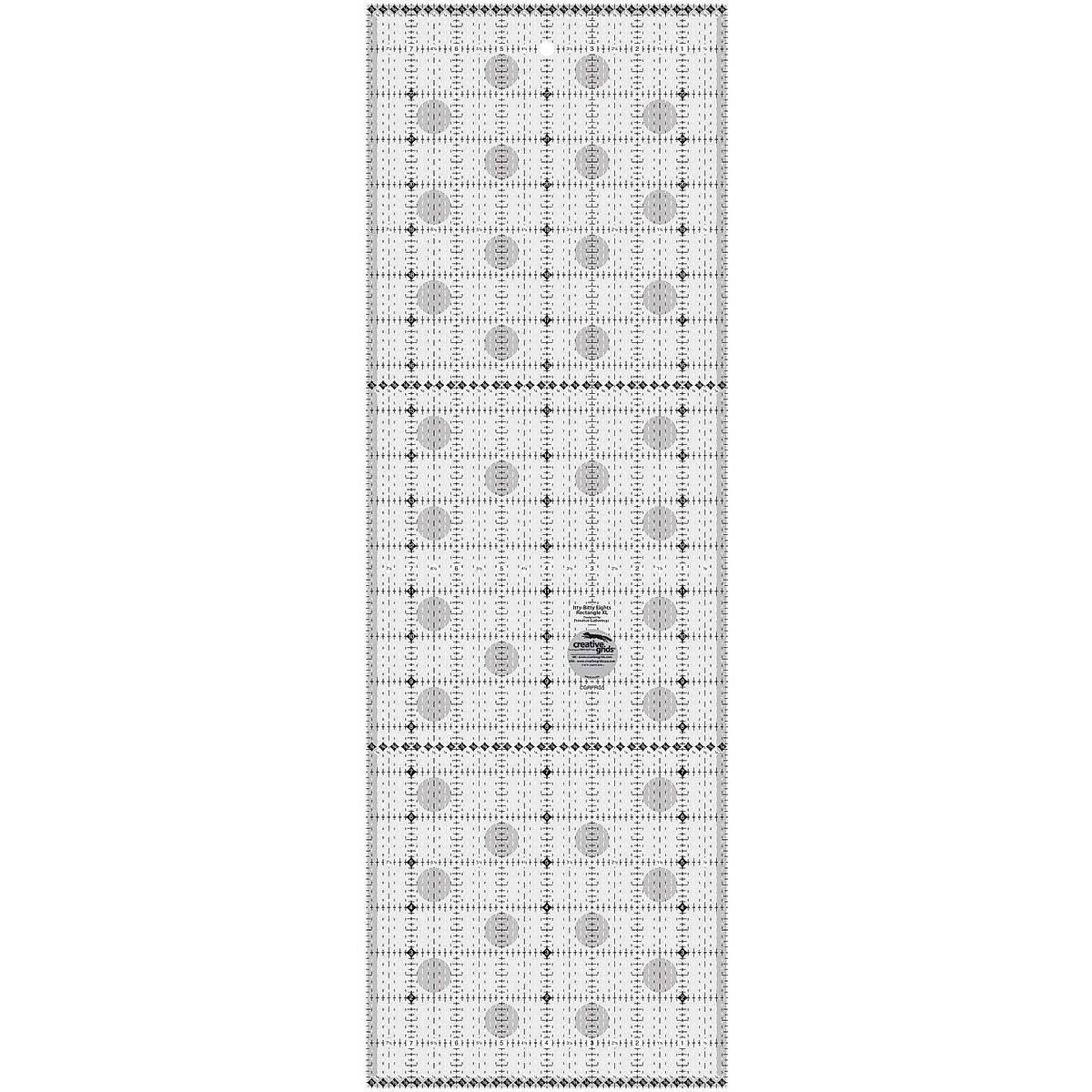 Creative Grids Itty-Bitty Eights Rectangle XL 8in x 24in Quilt Ruler - CGRPRG5