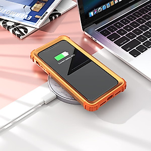 IDweel for iPhone XR Case, Case for iPhone XR Case with Screen Protector,3 in 1 Shockproof Slim Fit Hybrid Heavy Duty Hard PC Cover Soft Silicone Bumper Full Body Case,Sundial Yellow/Orange