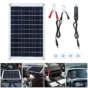 Solar Panel, Lixada 60W Portable Flexible Solar Panel Kit Set, IP65 Waterproof with DC Alligatoe Clip & 1 * Car Charger Port Solar Cell Solar Panel for Home, Outdoor Camping, Travel