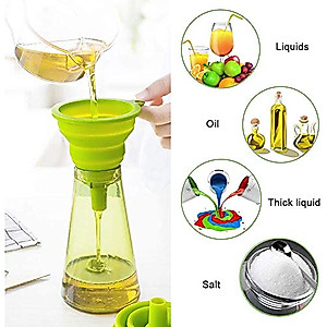 Kitchen Funnel Set of 4, 2 Small and 2 Large Funnels for Kitchen use, Silicone Collapsible Funnels for Filling Bottles/Liquid/Powder Transfer, Food Grade BPA Free