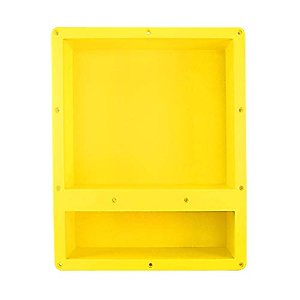 Suteck 16" x 20" Shower Niche Double Shelf - Yellow Rectangle Shower Cube Shower Niche,Ready for Tile Niche for Bathroom,Niche Shower Storage