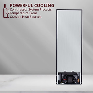 Schmecke 44 Bottle Dual Zone Wine Cooler Refrigerator | Large Freestanding Wine Cellar | 41f-64f Digital Temperature Control Wine Fridge For Red, White, Champagne or Sparkling Wine - Black