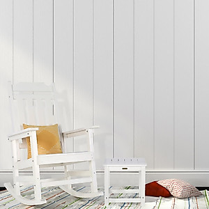 hOmeQomi Rocking Chairs Set of 2, All Weather Resistant Poly Lumber Outdoor Porch Rocker, Rocking Chairs for Outdoor, Indoor, Patio, Deck, Garden, Backyard, Load Bearing 380 lbs - White