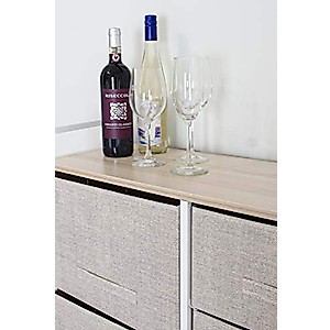 East Loft Multipurpose Dressers for Bedroom Cheap Closet Dresser for Nursery - Storage Dresser with 5 Fabric Drawers - Easy Assembly Small Dresser for Closet Kids Clothes Organizer (Beige)