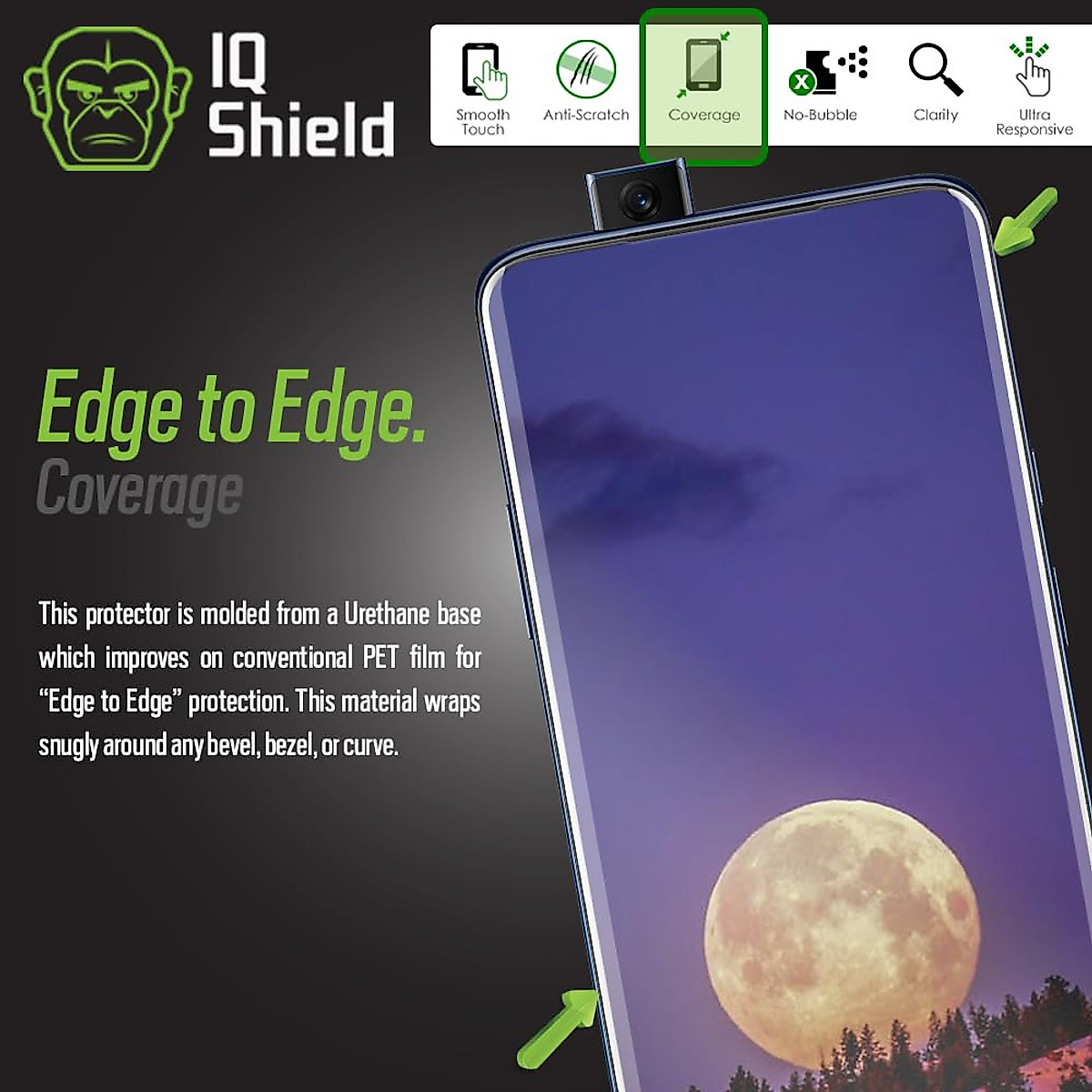 IQShield Screen Protector Compatible with OnePlus 7 Pro (2-Pack)(Case Friendly) LiquidSkin Anti-Bubble Clear TPU Film