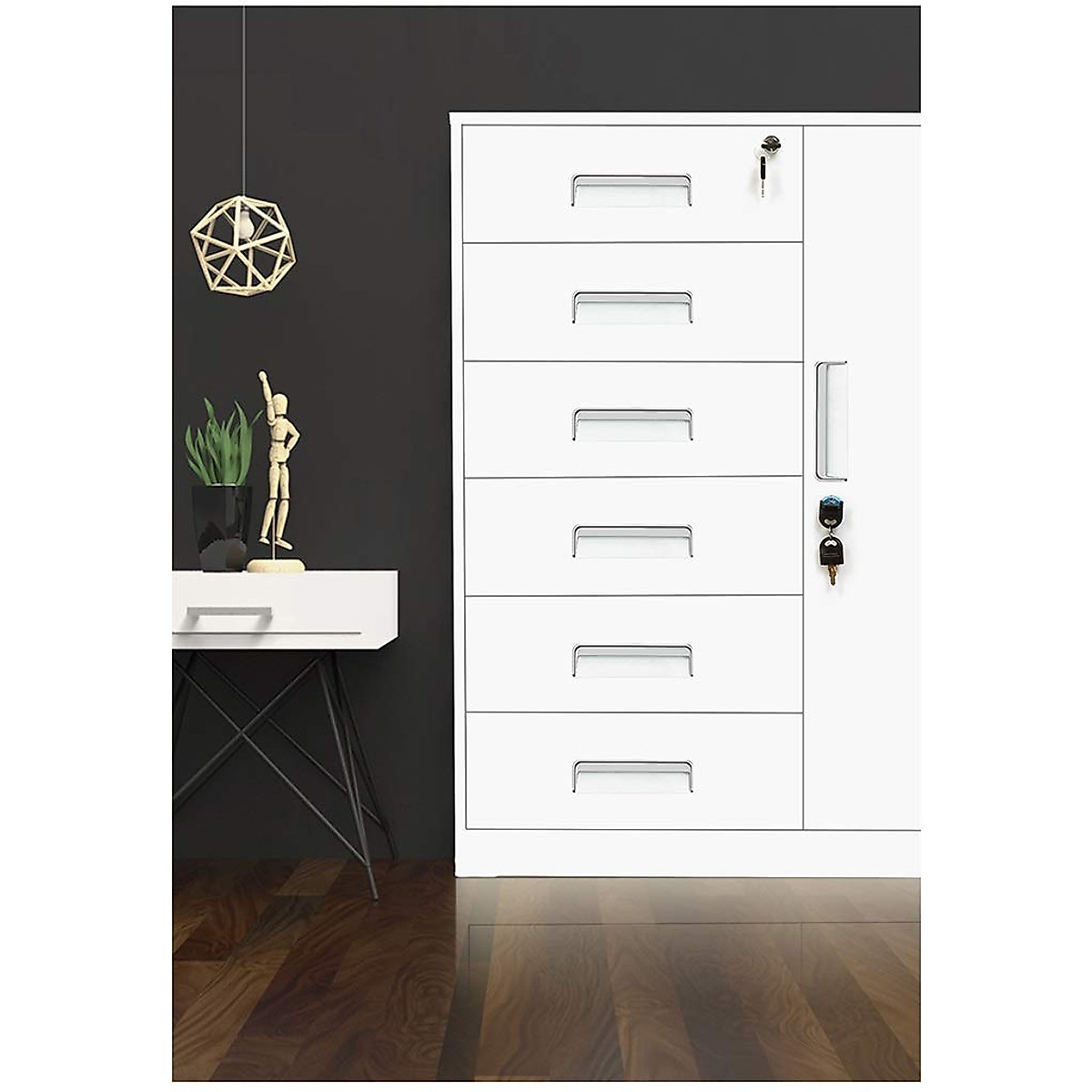 GRFIT File Cabinet Steel File Cabinet Office Data Cabinet Metal Storage Cabinet with Lock Locker with Drawer Filing Cabinets (Color : B)