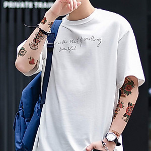 CARGEN Classic Temporary Tattoos - Traditional Old School Vintage Stickers Sailor Jerry Flower Rose Ladyface Swallow Butterfly Sword Eye Globe Crown Anchor Temporary Tattoo Fake Tattoo Great for Arm