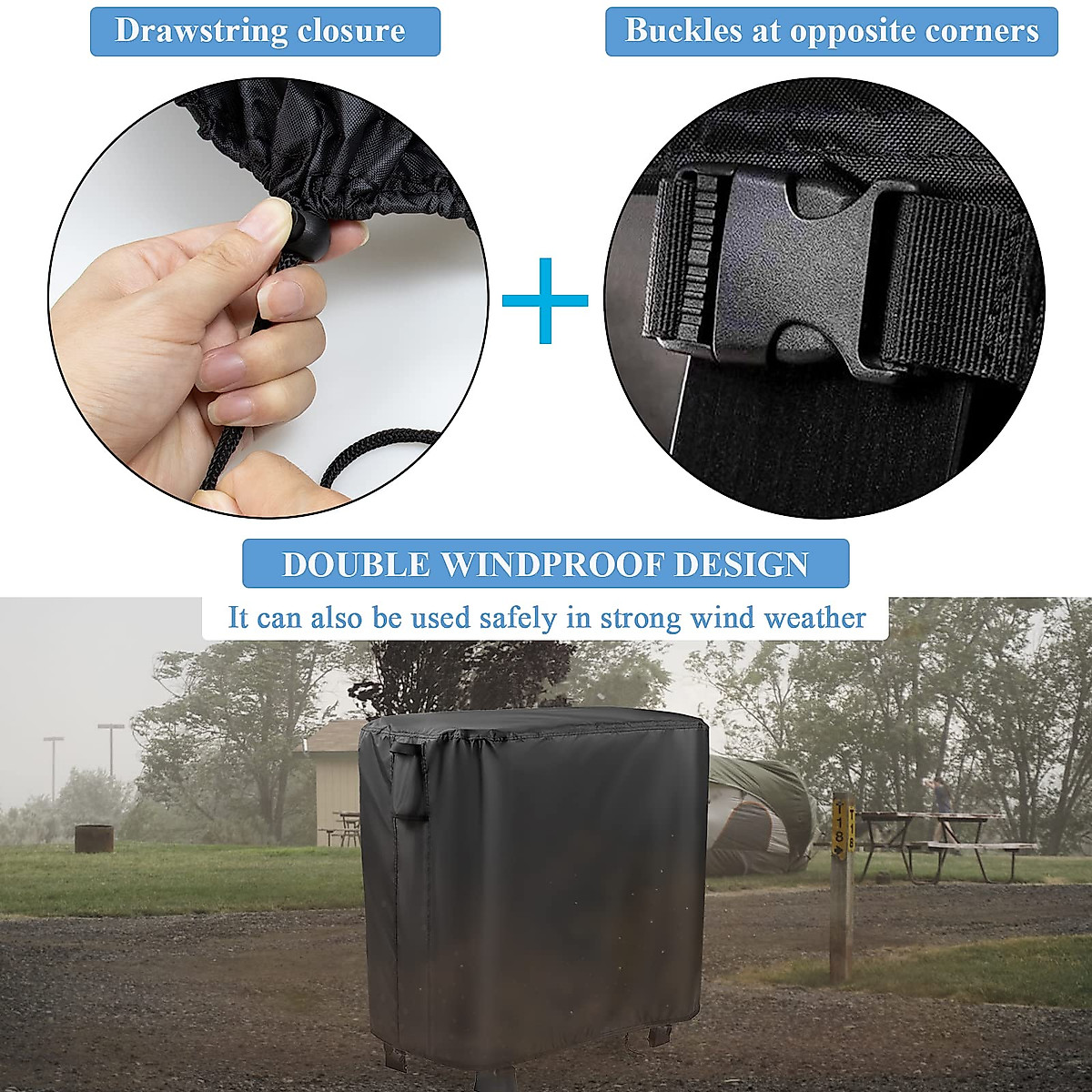 TwoPone Electric Fireplace Cover, Rectangular Portable Fireplace Dust Cover, Electric Wood Stove Waterproof Cover, Electric Fireplace Accessories Indoor & Outdoor - 25.2''L x 14''W x 24''H