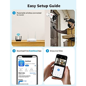 [Dual WiFi, PIR Sensor] Tonton 2K Wireless Security Camera System, 10CH NVR with 1TB HDD, 6PCS 3MP Outdoor Home WiFi Cameras,2 Way Audio, Spotlight, 12V DC Powered, AI Human Detection,Work with Alexa