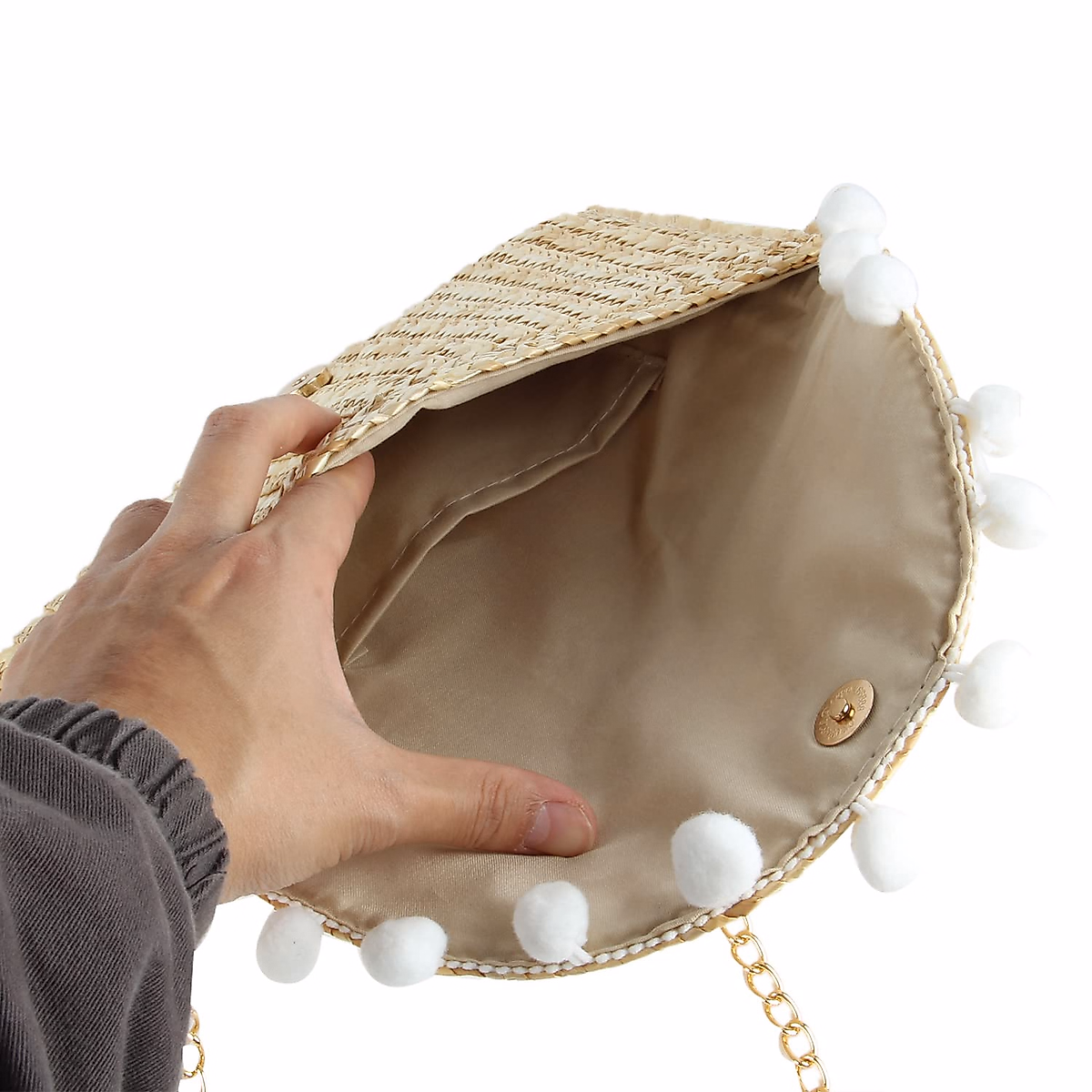 Freie Liebe Straw Crossbody Purse for Women Summer Beach Handmade Shoulder Bag Casual Envelope Woven Handbags