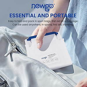 NEWGO Refillable Ice Bags with Clamp Closure [Pack of 2] Large 7 X 4.6, Reusable Easy Filling Hospital Ice Pack with Soft Outer Covering and Leak Resistant Inner Layer