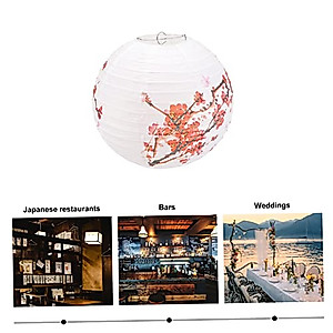 GANAZONO Chinese Lantern Outdoor Decor Asian Decor Japanese Paper Lamp Asian Paper Lantern Pendant Lamp Shade Outdoor Hanging Decoration Japanese Lantern Plug in Sconce Set of 2 Ornament