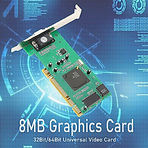 8MB Graphics Card VGA PCI 32Bit for Server, Industrial Computer Multi-Display for Rage XL, 32Bit PCI VGA Video Card, 64Bit PCI-X Universal Video Card for Desktop Computers