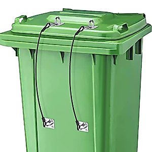 Bfttlity Trash Can Lid Lock Trash Can Locks for Animals Metal Universal Trash Can Lock for Outdoor Garbage Can Prevent Garbage from Overflowing (2 Pack)