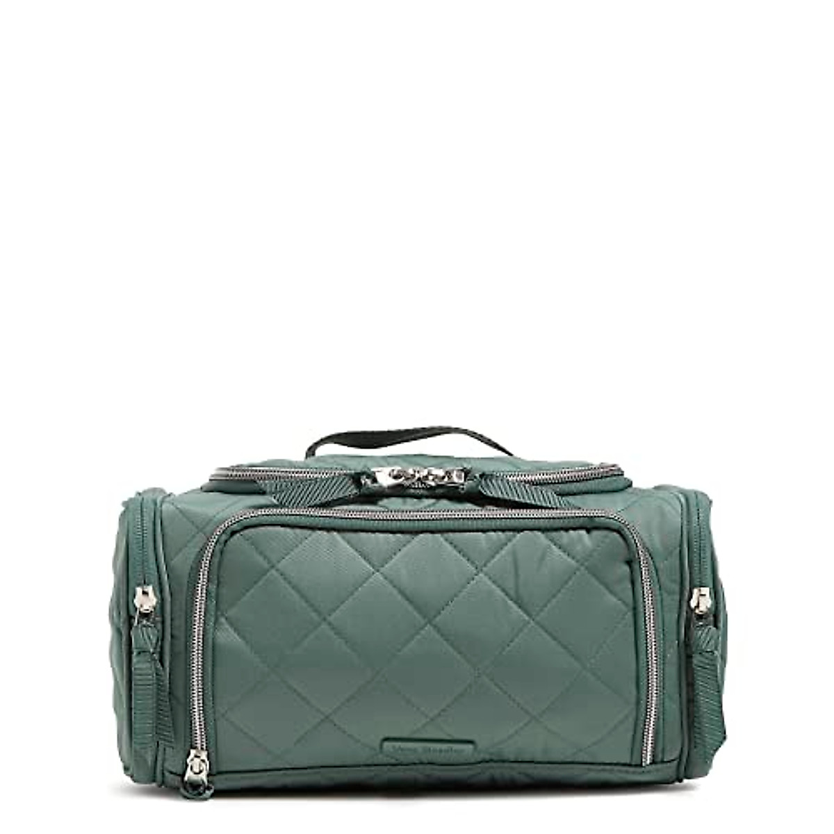 Vera Bradley Women's Performance Twill Large Travel Cosmetic Makeup Organizer Bag, Olive Leaf, One Size