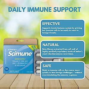ScimeraMD® Scimune Immune Support Vitamin Supplement with Zinc, Quercetin, Vitamin C, Echinacea, and Wellmune®, 14 CT