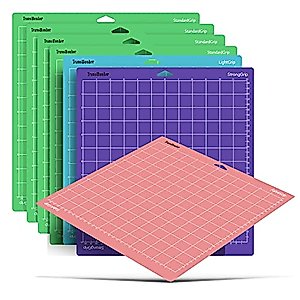 TransWonder Cutting Mats for Cricut, 7 Pack Cutting Mat 12x12(LightGrip, StandardGrip, StrongGrip, FabricGrip) Variety Adhesive Sticky Cutting Mats for Cricut Accessories