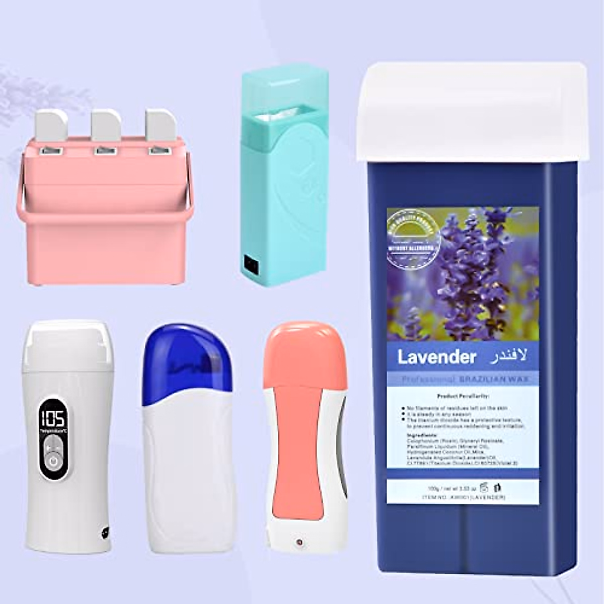 Xaninp Roll on Wax,Wax Cartridge for Hair Removal,Wax Roller Refill for Arms Legs Hands Toes Back Chest Heated Roller Kit 3.52 Ounce (4 pack)