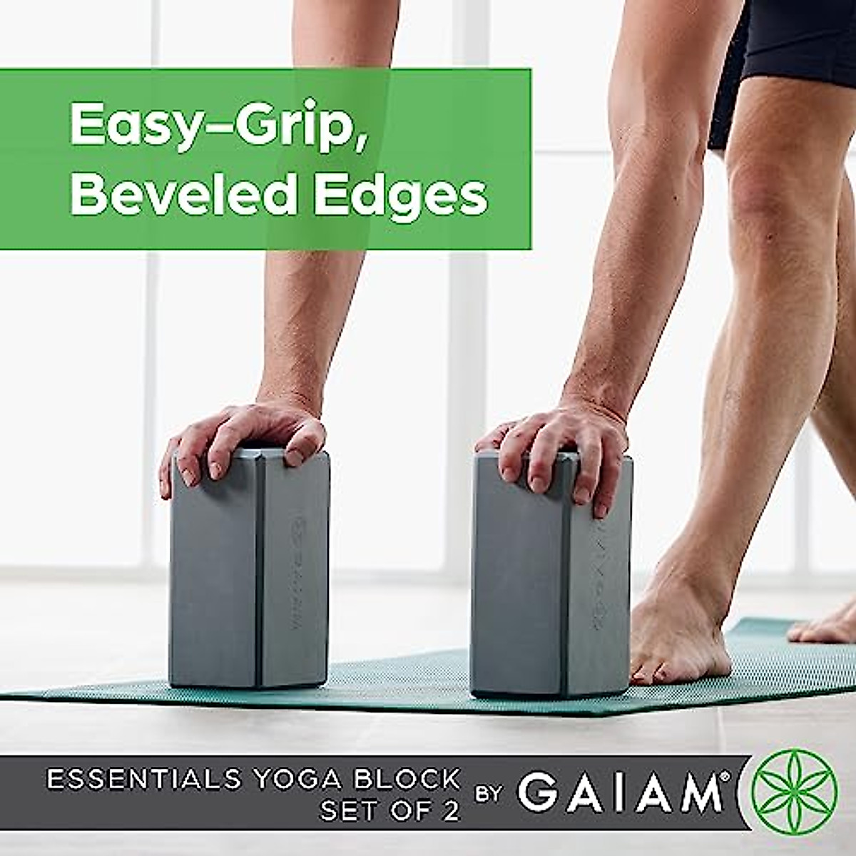 Gaiam Yoga Block - Supportive Latex-Free Eva Foam - Soft Non-Slip Surface with Beveled Edges for Yoga, Pilates, Meditation - Yoga Accessories for Stability, Balance, Deepen Stretches